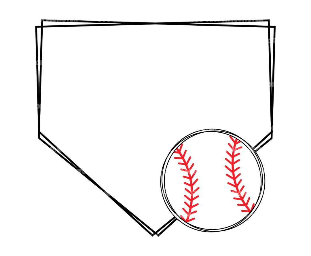 Baseball Home Plate Svg, Scribble Circle Svg, Baseball Stitch, Baseball Mom T-shirt. Vector Cut ...