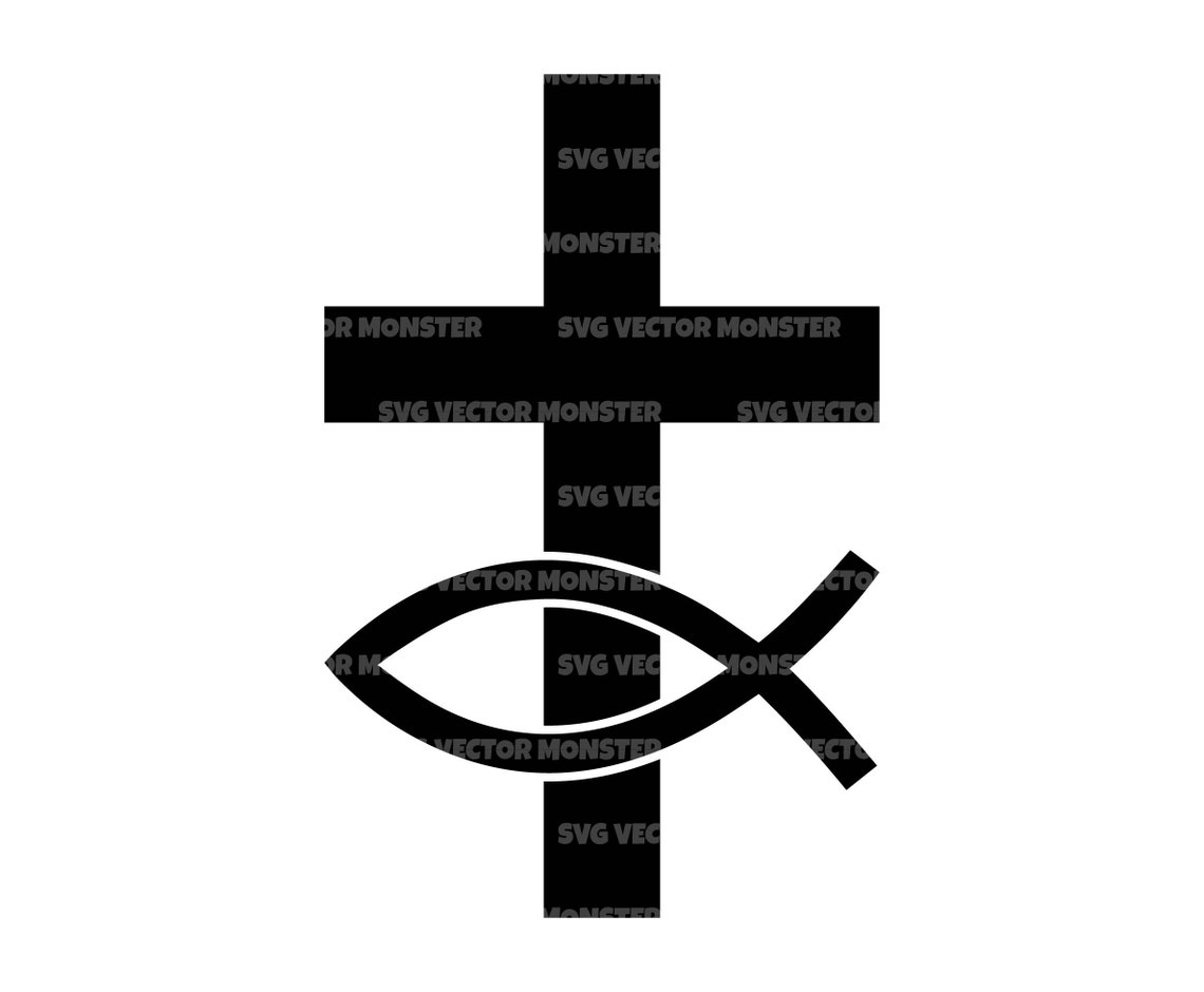 Christian Cross Svg Jesus Fish Svg God Fish Crucifix - Etsy