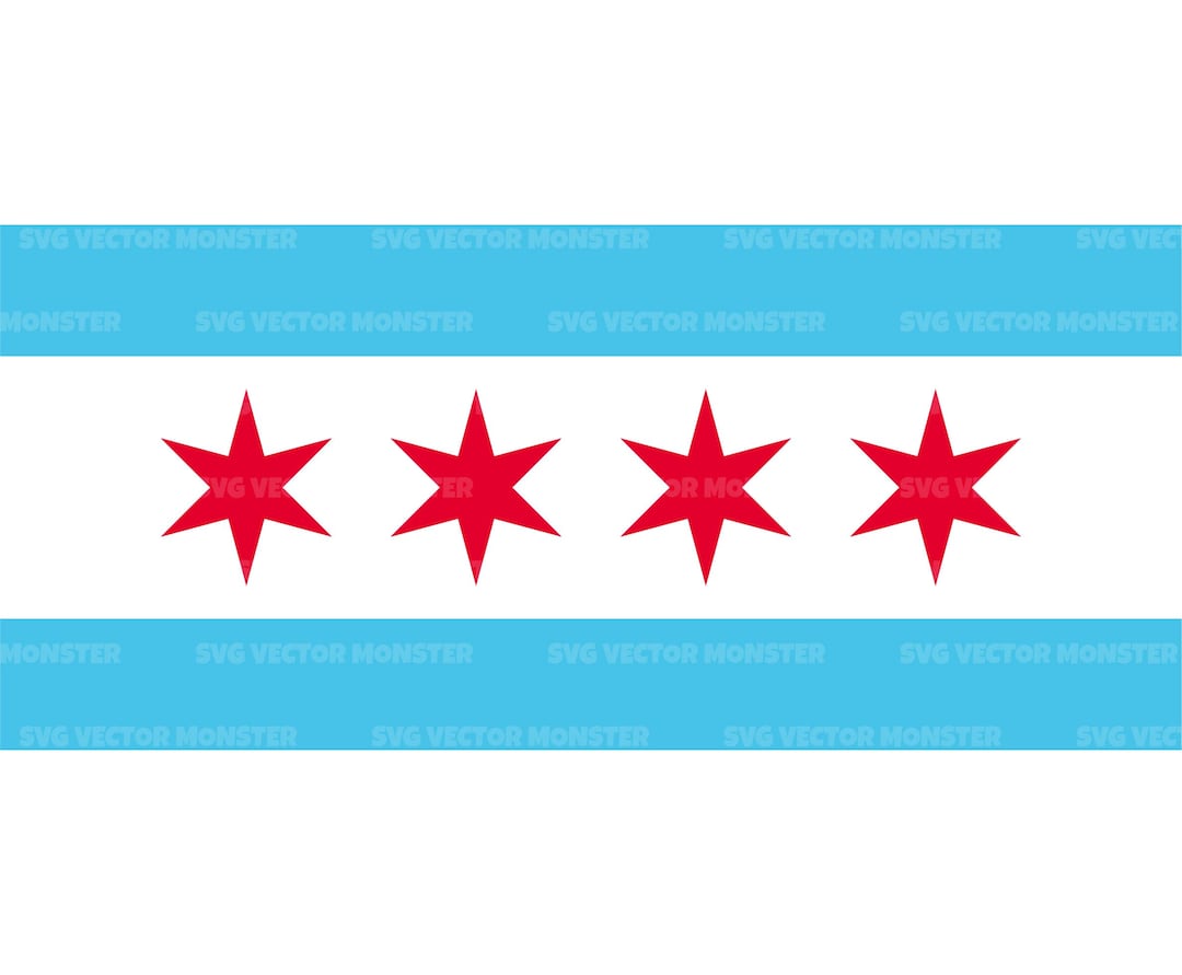 Chicago Illinois Flag Svg, Chicago Illinois Flag PNG, America State Svg ...