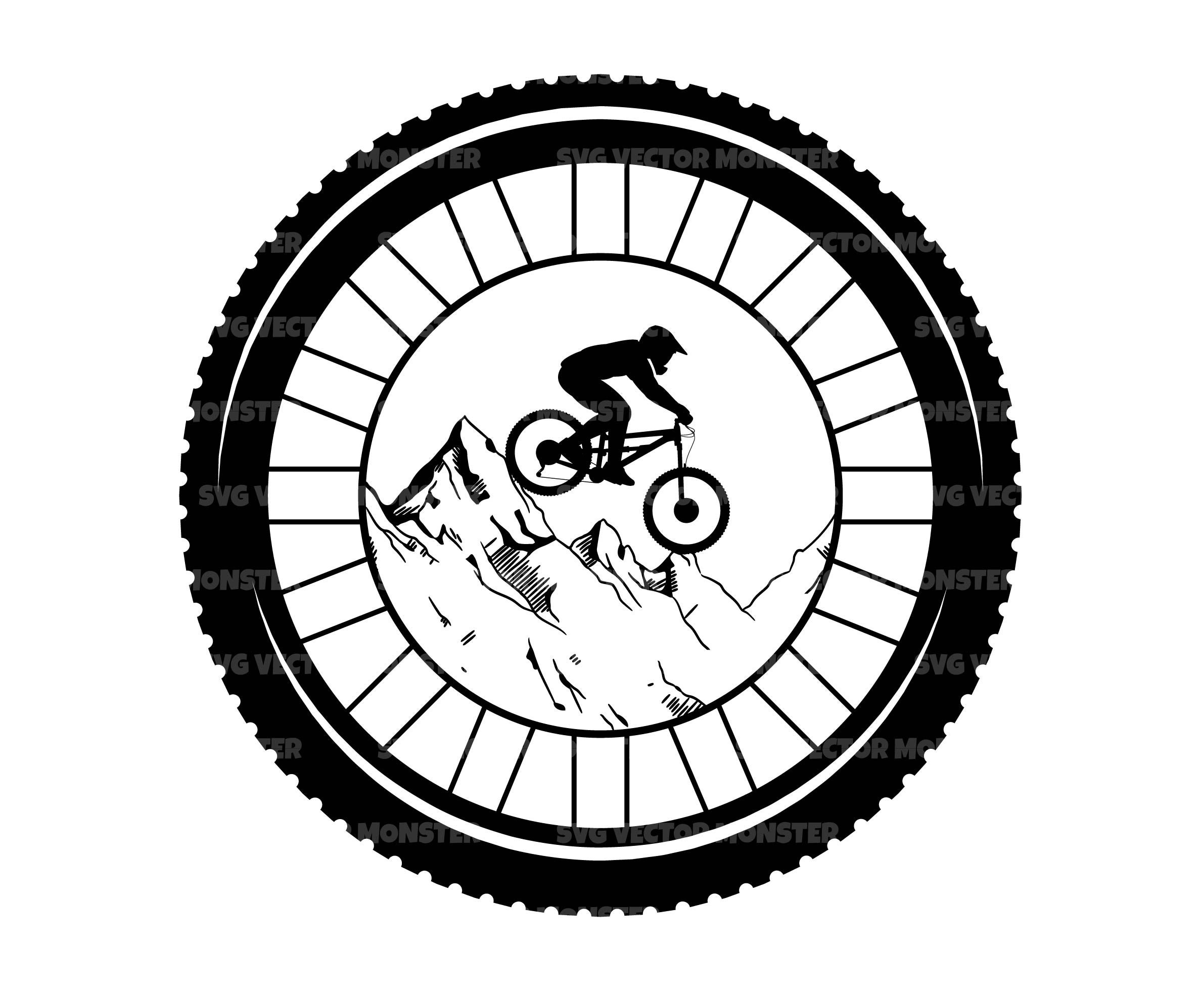 Bike Wheel Line Art