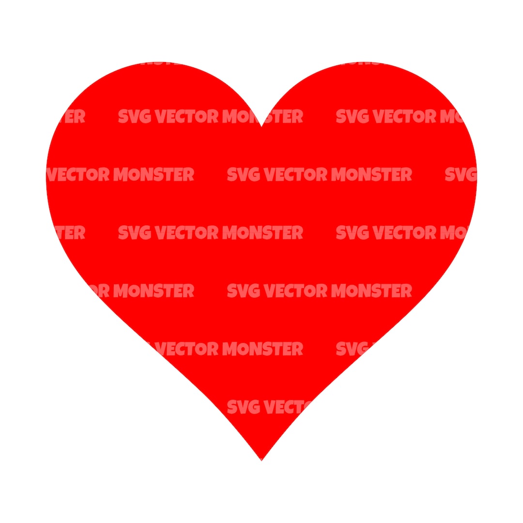 Red Heart Svg. Vector Cut File for Cricut, Silhouette, Pdf Png Eps Dxf ...