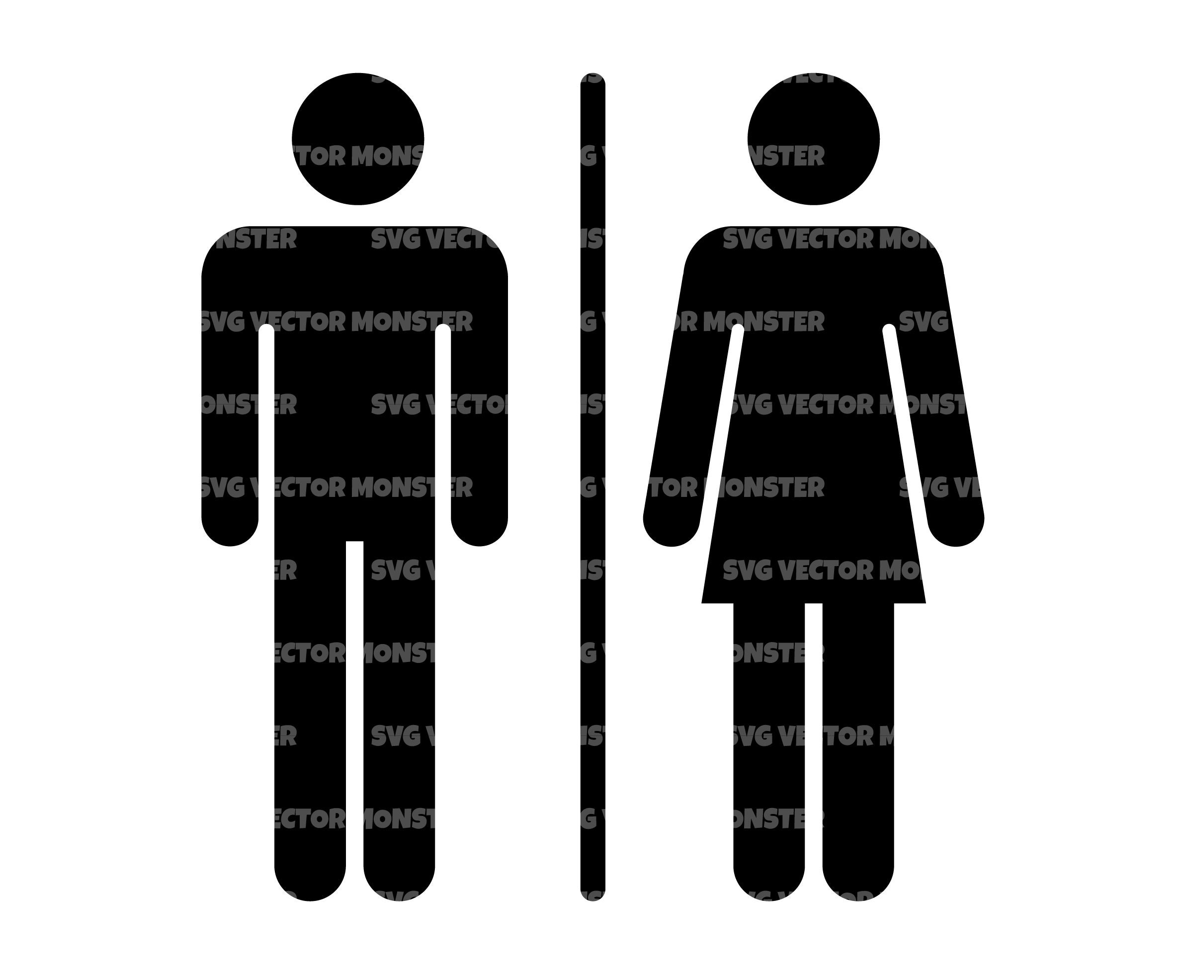 Restroom Sign Svg, Bathroom Sign Svg, Wc Sign, Toilet Svg. Vector Cut ...