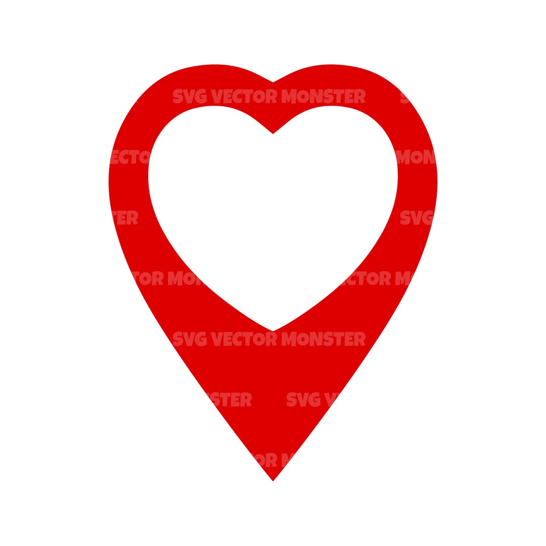 Heart Map Pin Svg, Location Pin Svg, Marker Svg Vector Cut File for ...