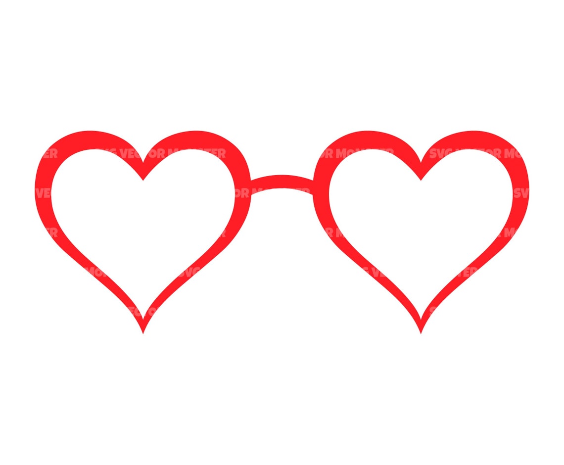 Love Heart Glasses Svg Valentine's Day Svg Valentine - Etsy