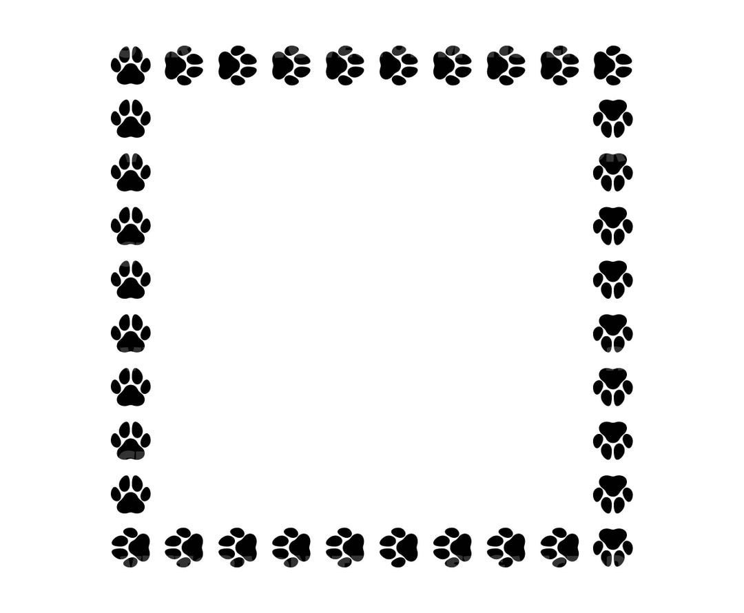 Paw Print Svg, Paw Print Frame Svg, Paw Print Clipart. Vector Cut File ...