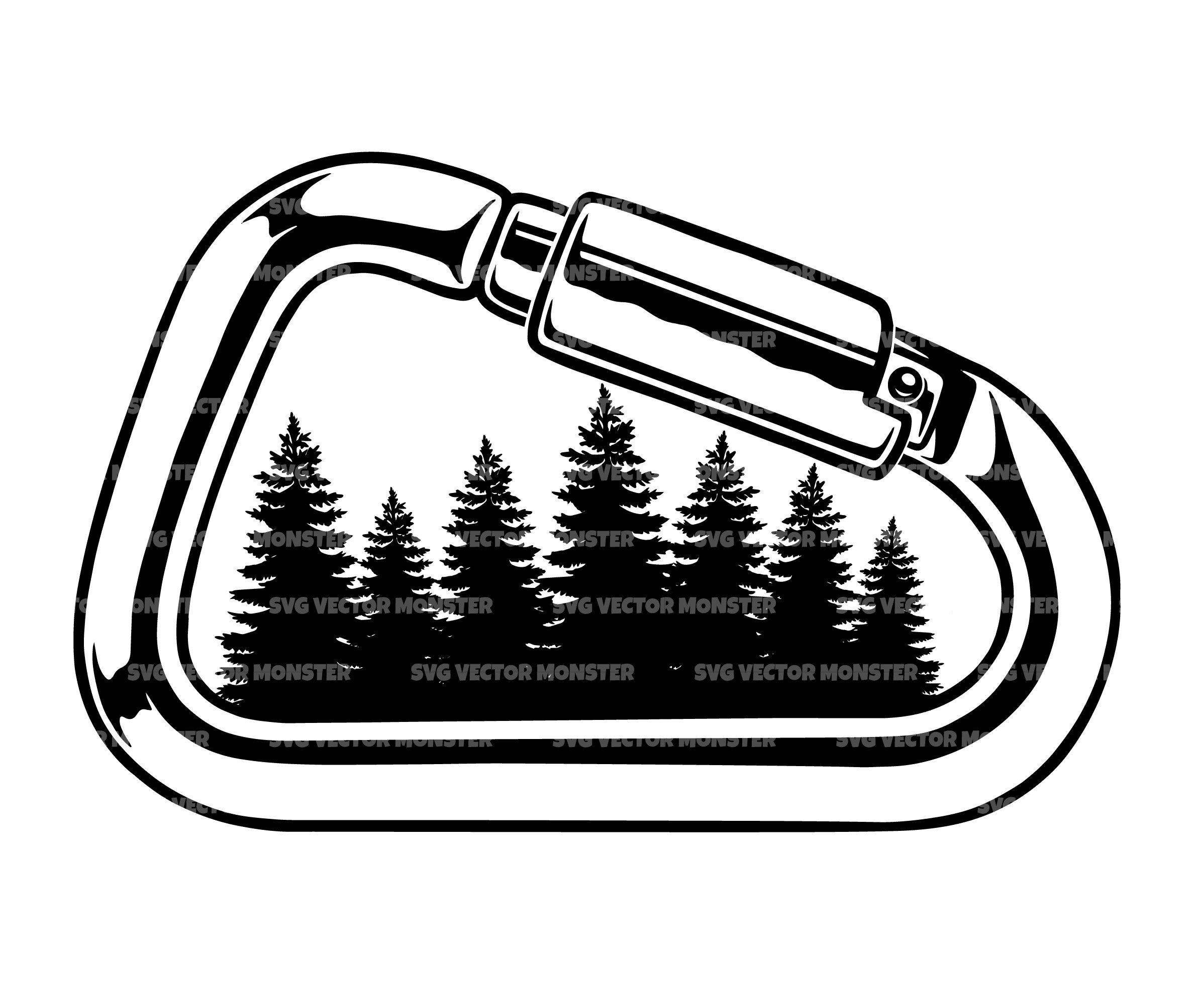 Carabiner Svg, Forest Svg, Keychain Svg. Vector Cut File for Cricut ...