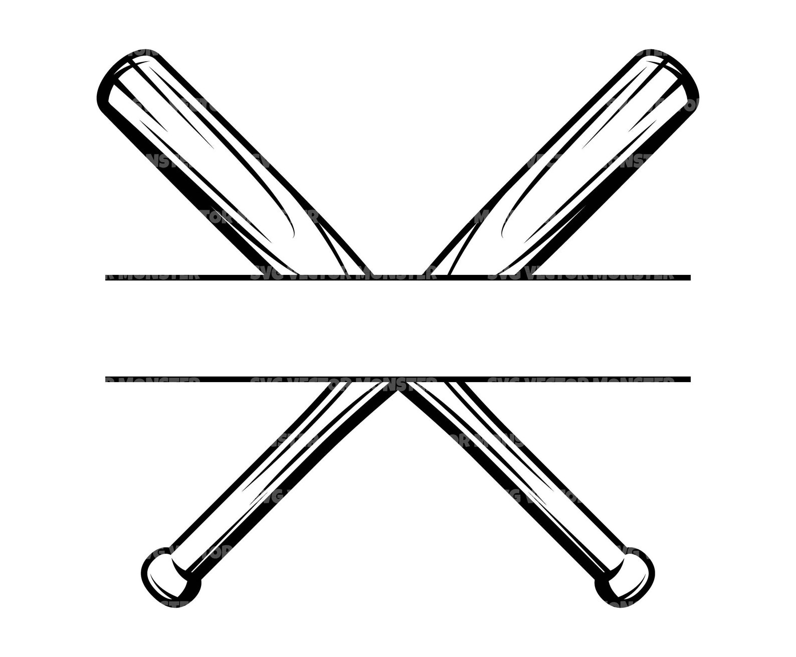Baseball Bats Monogram Svg Baseball Split Name Frame Svg - Etsy