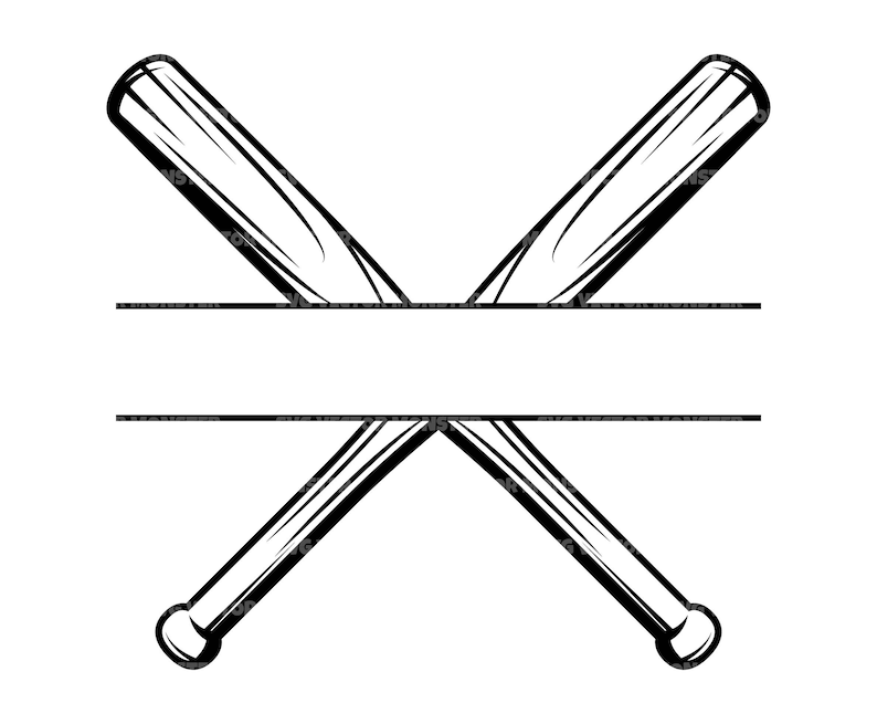 Baseball Bats Monogram Svg Baseball Split Name Frame Svg - Etsy