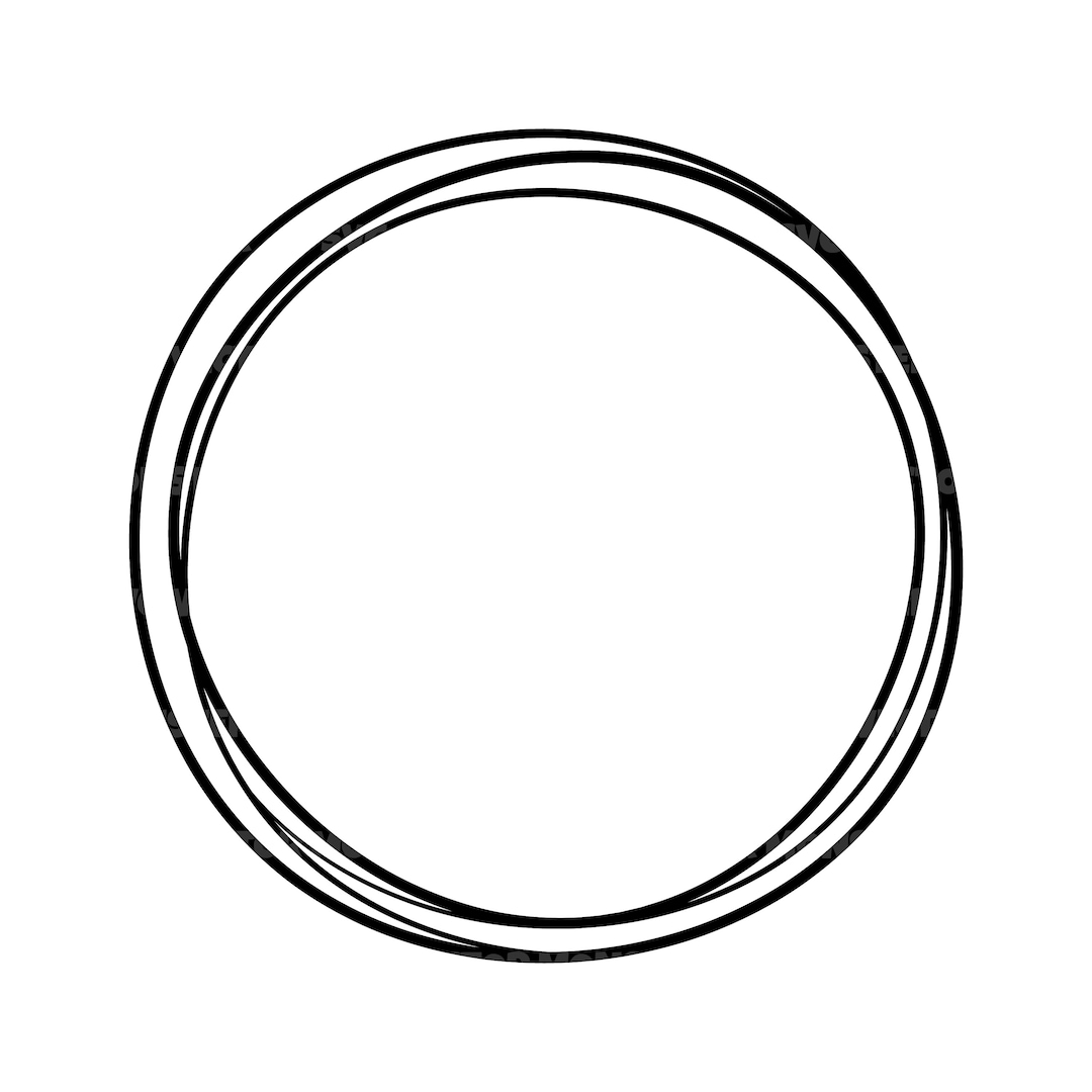 Scribble Circle Frame, Sketch Frame Vector Cut File for Cricut ...