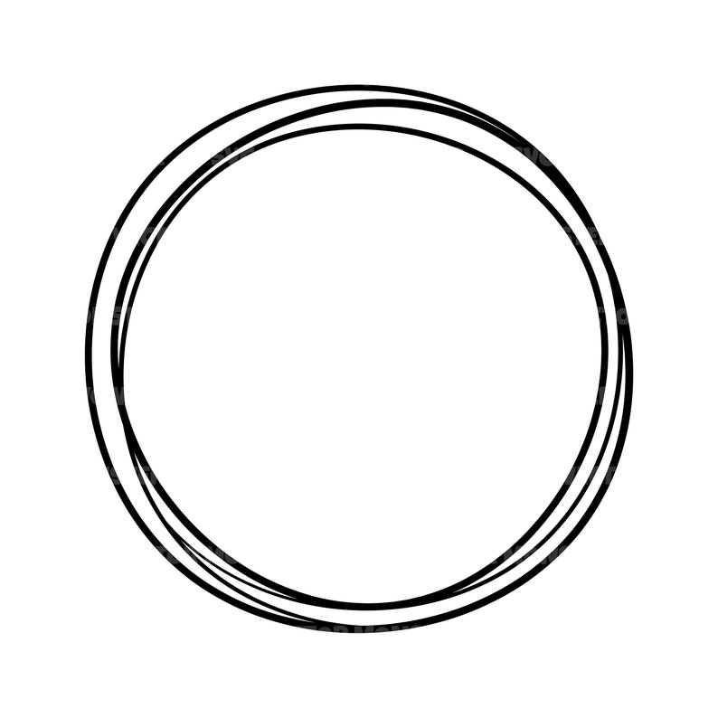Scribble Circle Frame, Sketch Frame Vector Cut File for Cricut ...