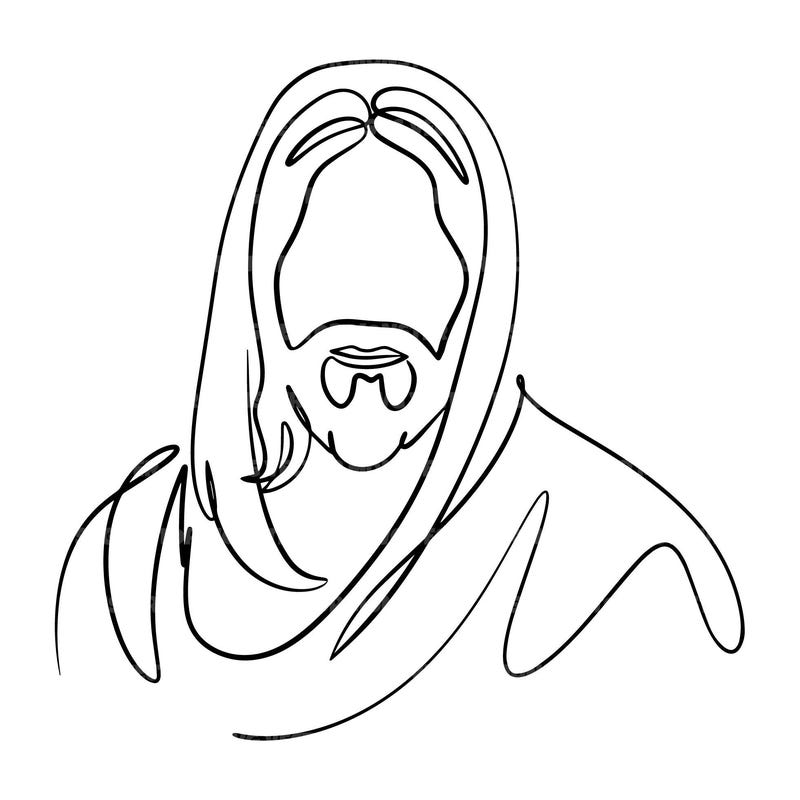 Jesus Line Drawing - Etsy