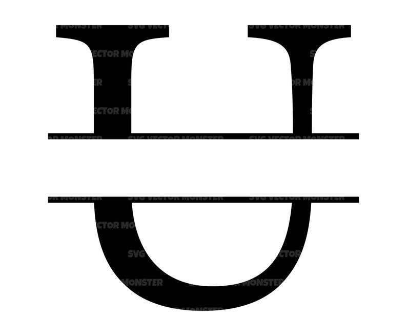 Uppercase U Letter Split Monogram Svg Alphabet Split Name - Etsy