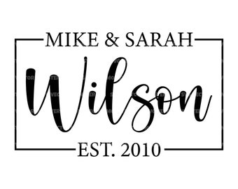 Custom Last Name Sign Svg, Personalized Family Name Sign Svg, Family ...