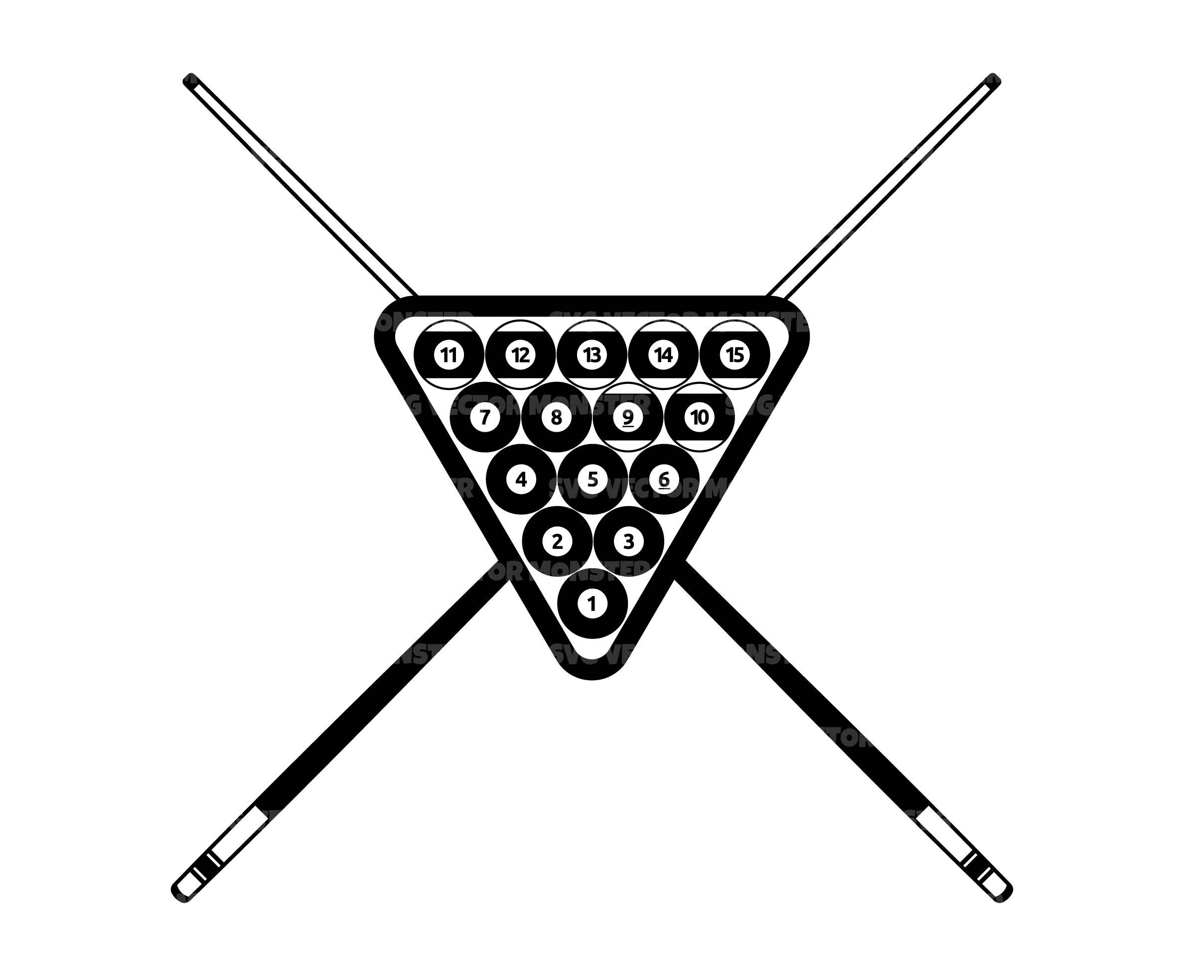 Billard-Svg, 8 Ball Pool-Svg, Queue-Sticks-Svg, Snooker-Svg, Billard ...
