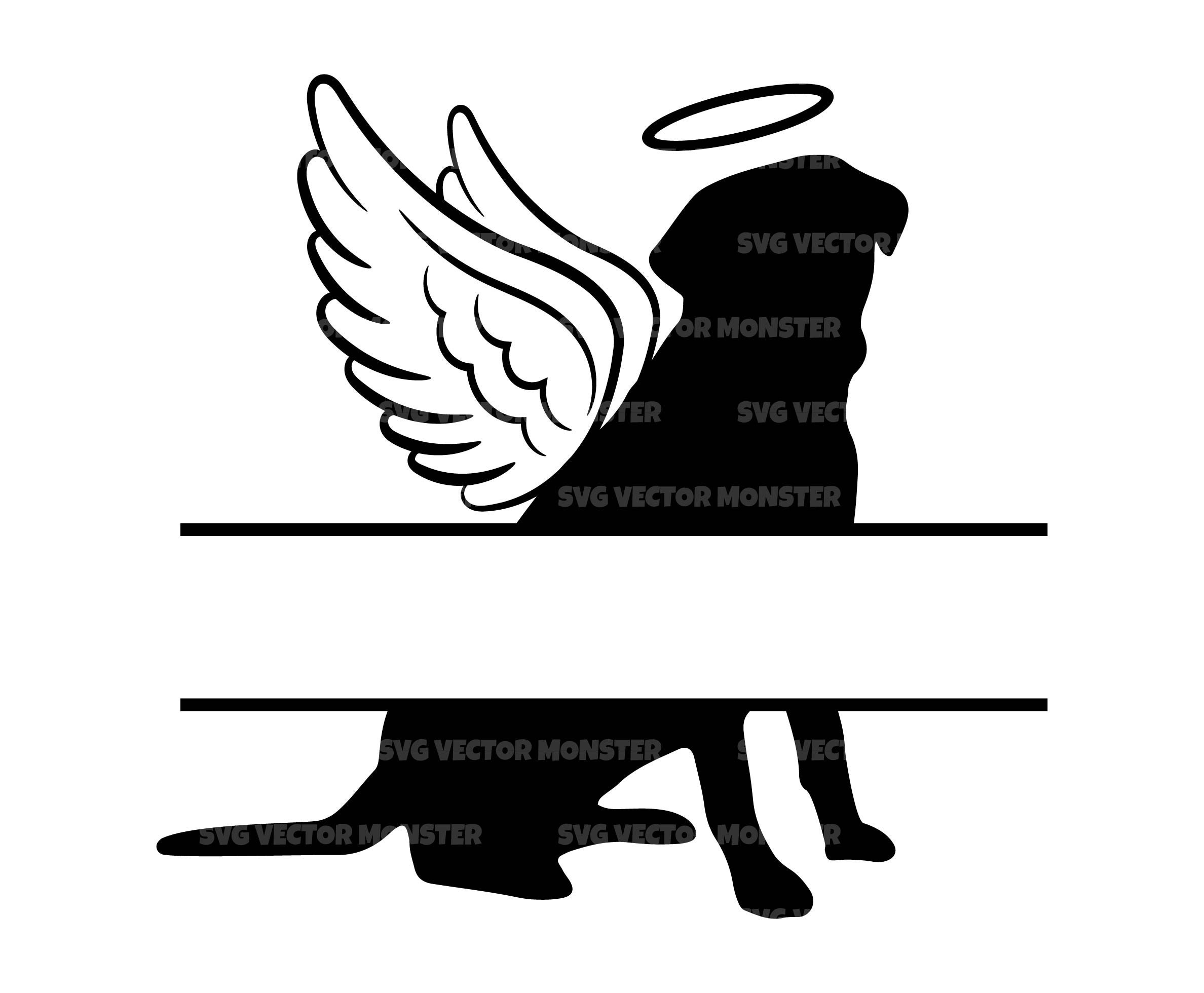 Angel Labrador Split Monogram Svg Pet Dog Memorial Pet Loss - Etsy