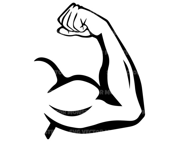 Biceps Svg, Muscle Svg, Arm Flex Svg, Biceps Flexing Svg, Vector Cut ...