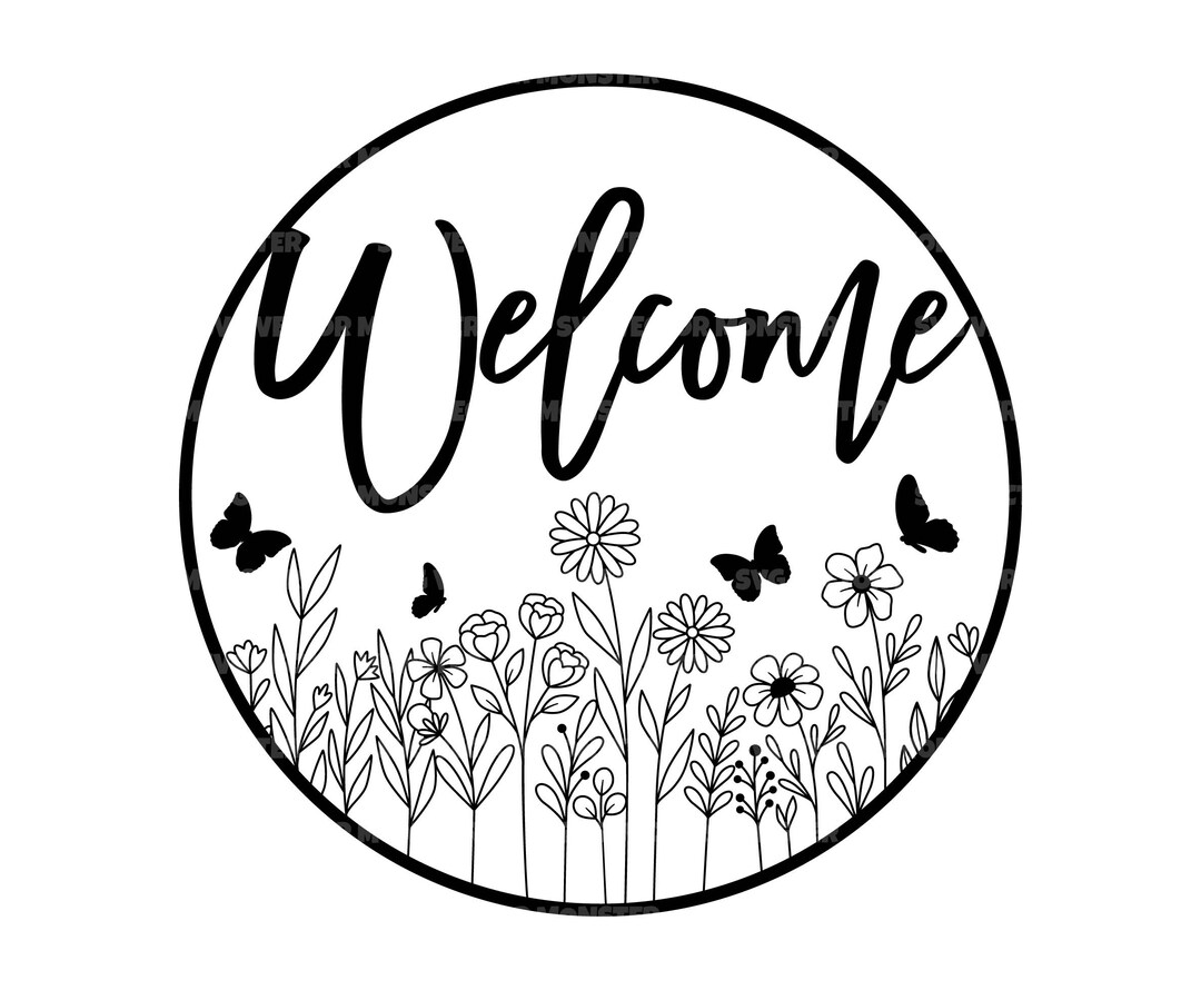 Floral Welcome Sign Svg, Spring Welcom Sign Png, New Home Doormat Sign ...