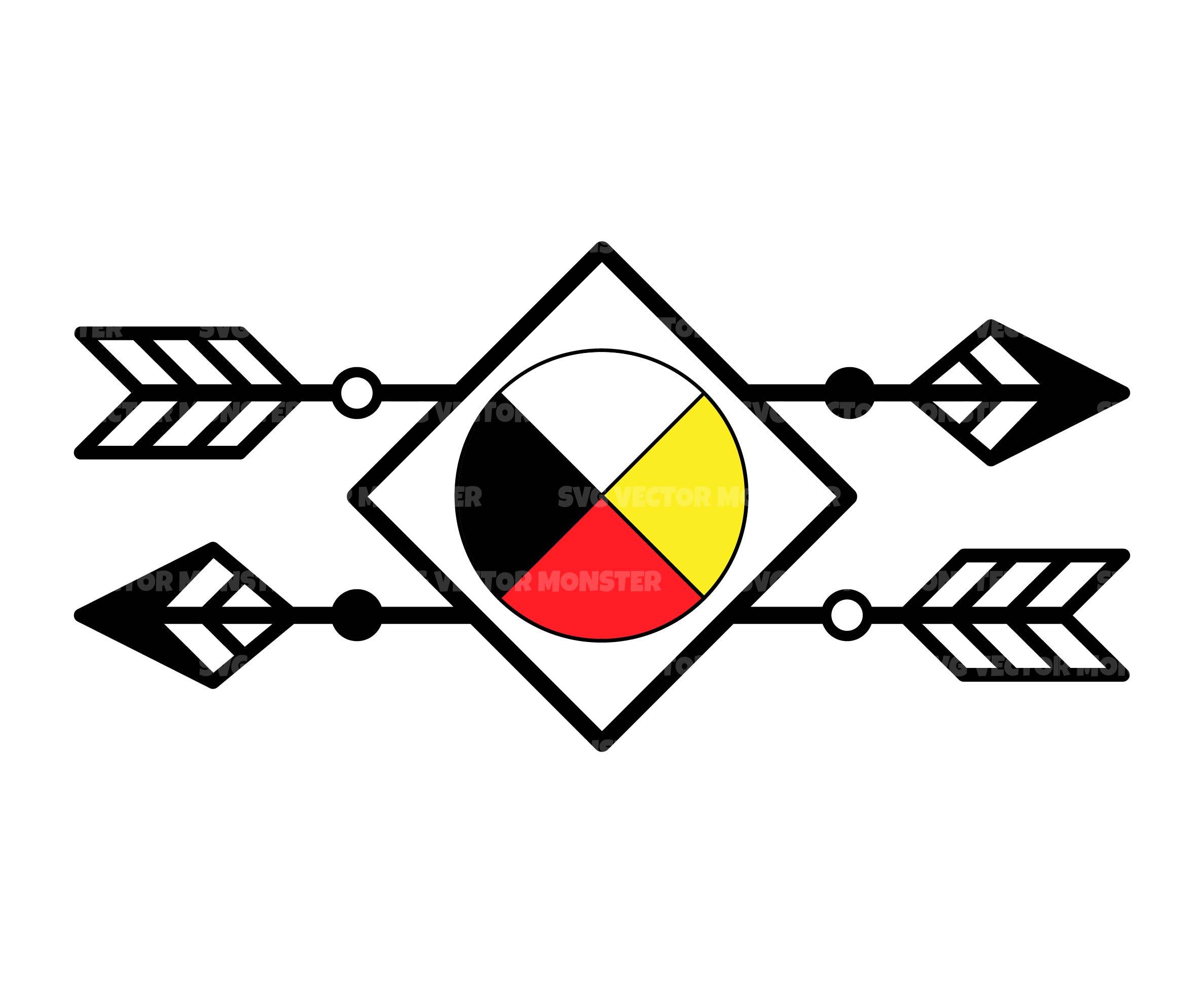 Indigenous Medicine Wheel Svg, Tribal Arrows Svg, Wheel of Life, Native ...
