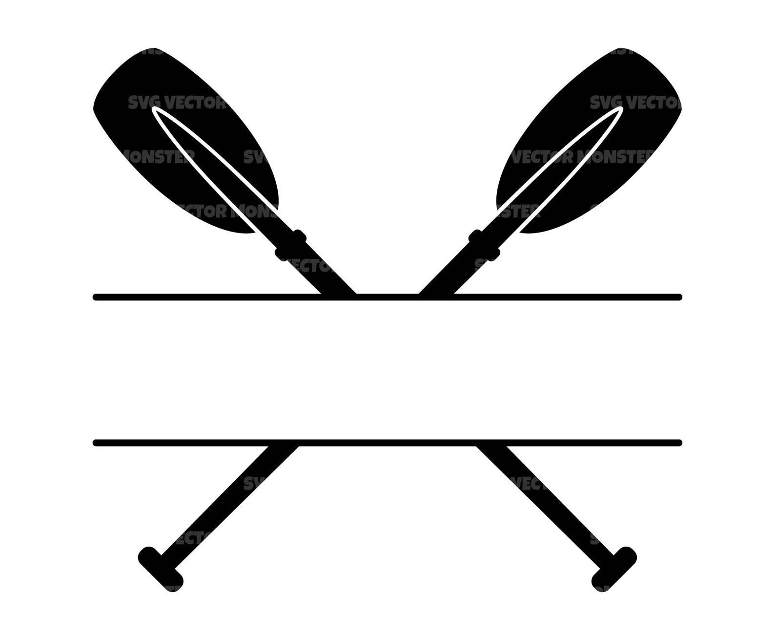 Canoe Paddles Svg, Split Name Frame Svg, Canoeing. Vector Cut File for ...