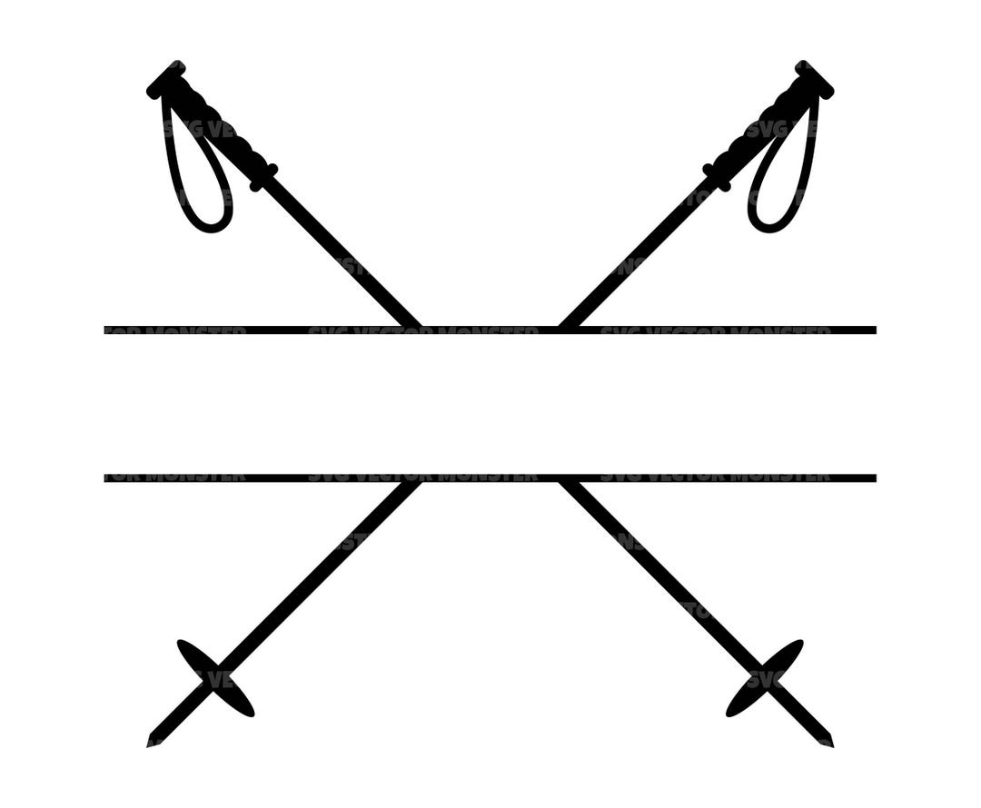 Ski Pole Monogram Svg, Mountain Skiing Svg, Ski Shirt Svg, Snowboarding ...