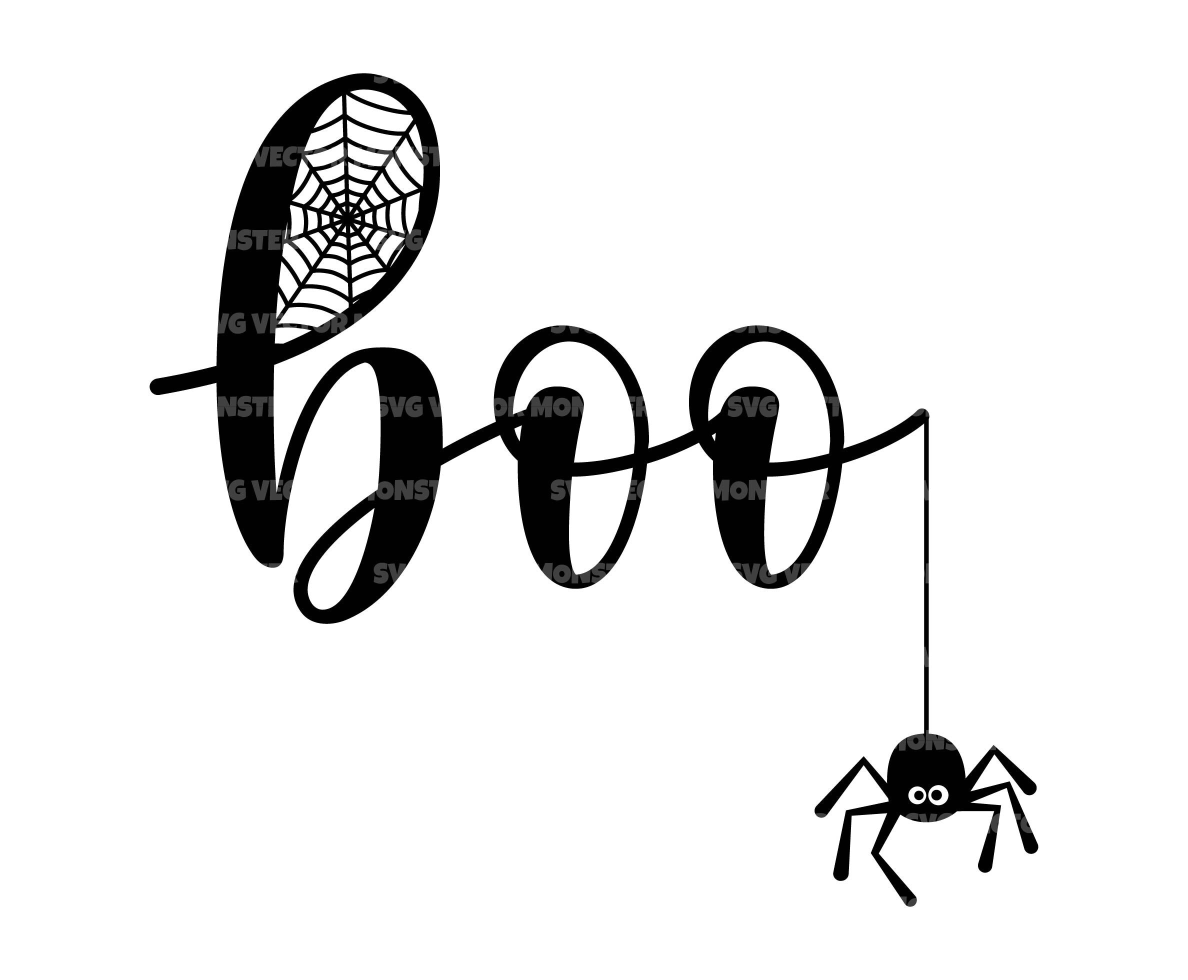 Boo Svg, Cute Spider Svg, Spider Web Svg, Halloween Decor Svg, Trick or ...