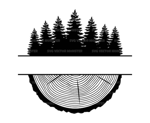 Tree Trunk Slice Monogram Svg Forest Svg Tree Cookie Svg | Etsy Canada