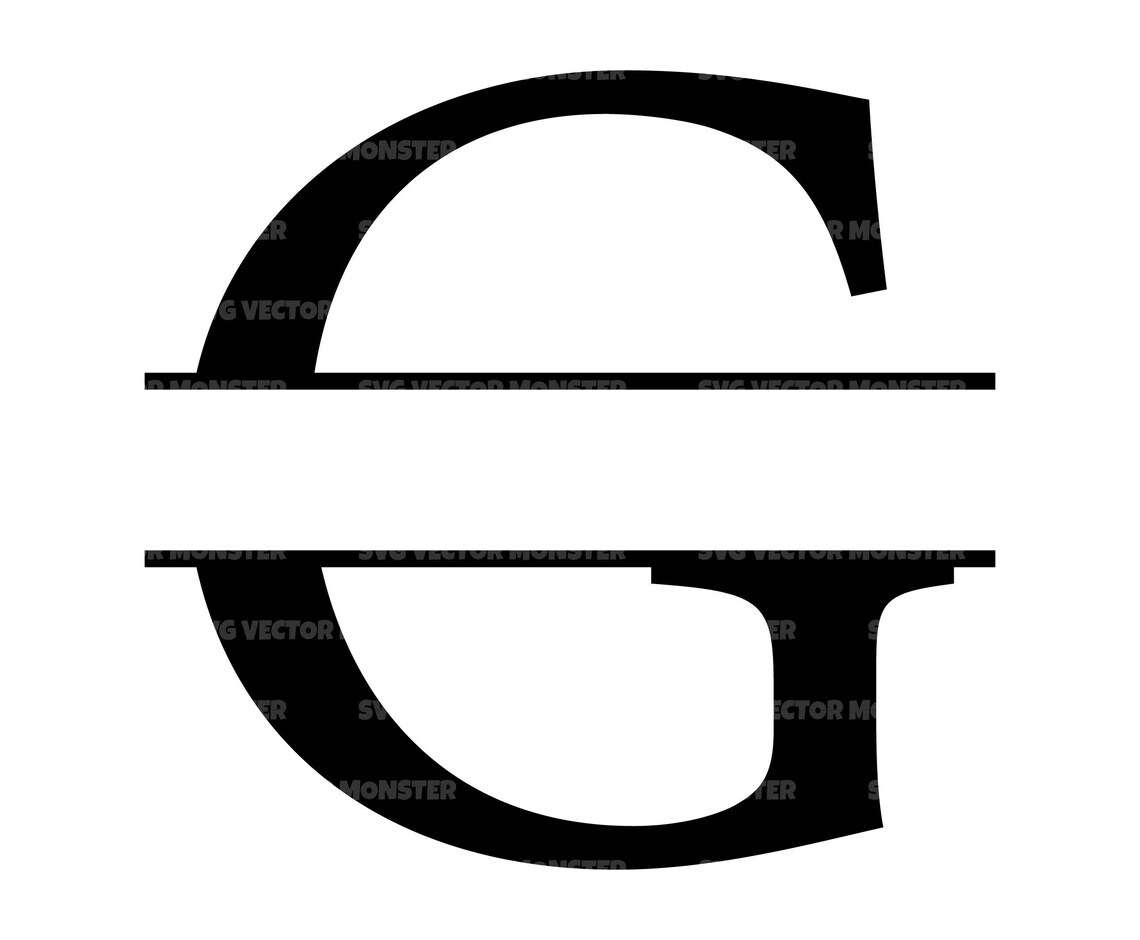 Uppercase G Letter Split Monogram Svg, Alphabet Split Name Frame, Split ...