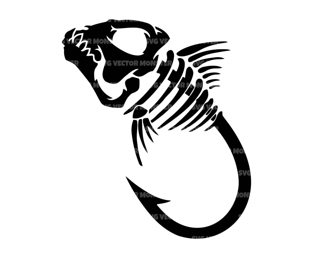 Fishing Svg, Skeleton Fish Hook Svg, Bass Fish, Fisherman Svg, Fishbone ...