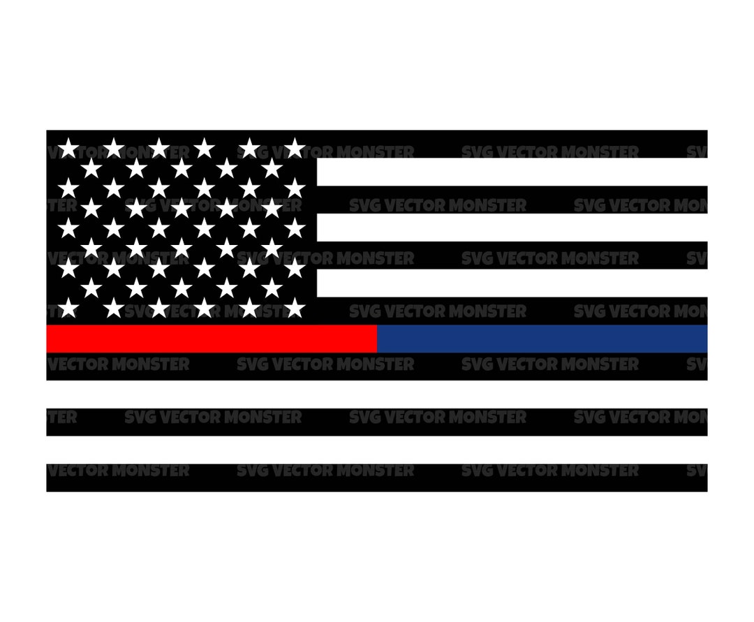 Thin Blue Red Line Flag Svg. Police Svg, Firefighter Svg, Fire ...