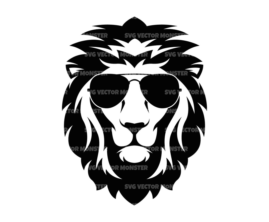Lion With Sunglasses Svg, Lion Head Svg, Lion Glasses. Vector Cut File ...