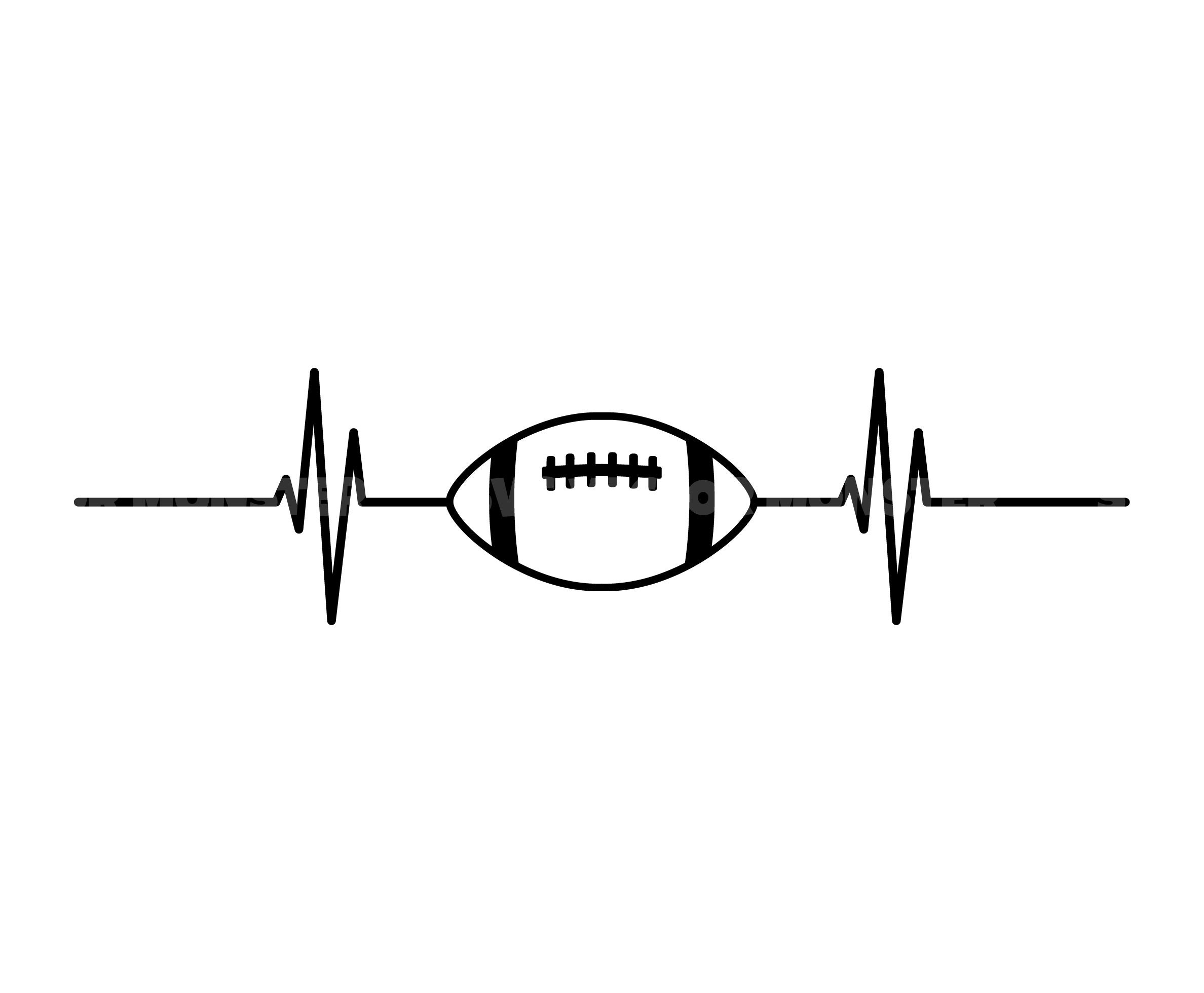 Heartbeat Football Svg. Vector Cut File for Cricut | Etsy