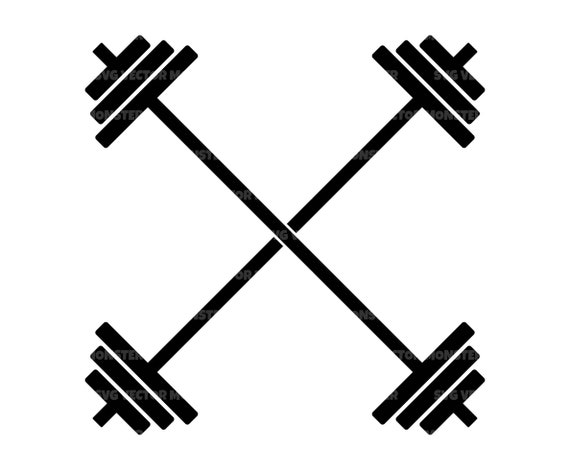 Crossed Barbells Svg Weight Svg Workout Svg Bodybuilding - Etsy