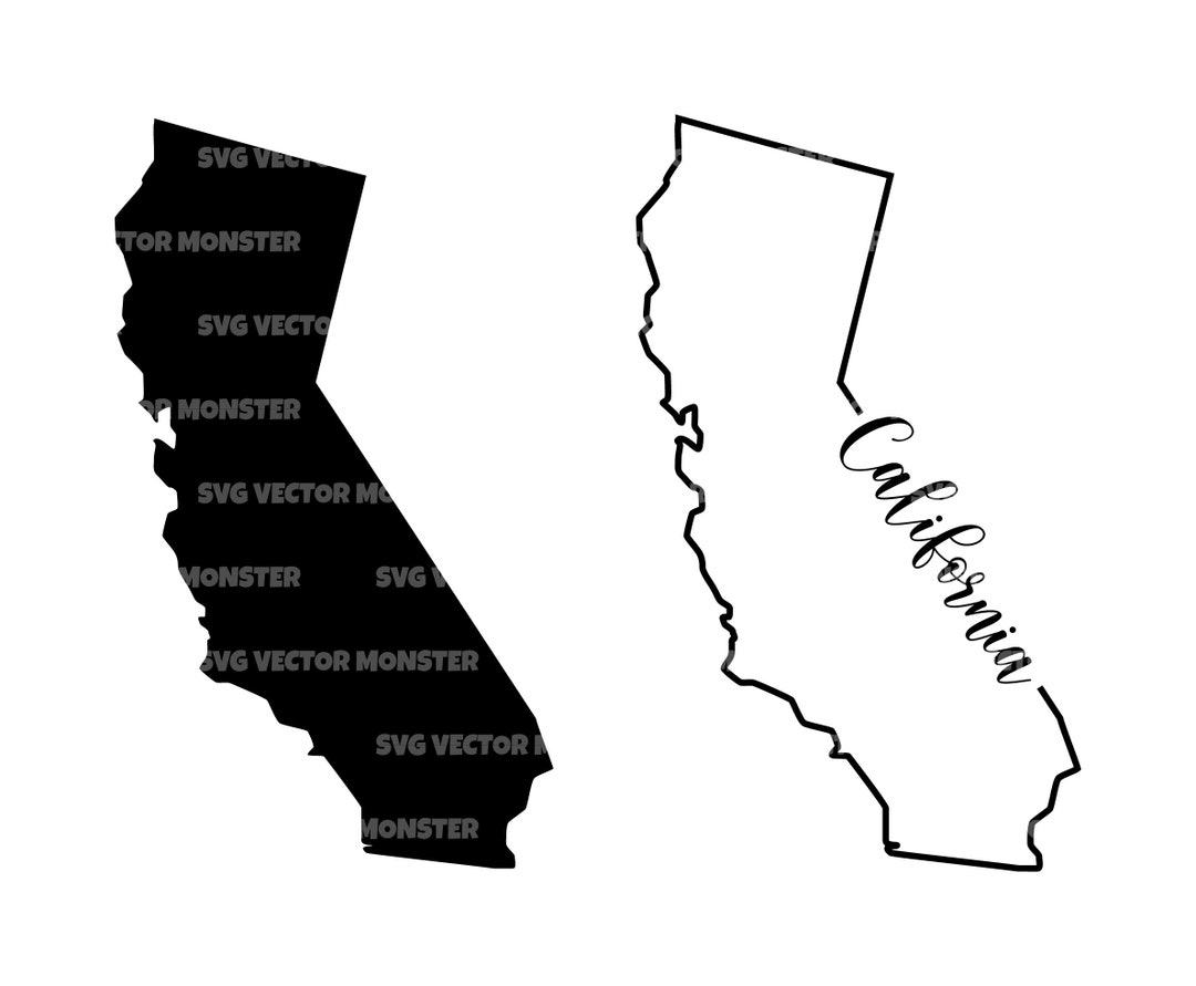 California Map Svg, California State Svg. Vector Cut File for Cricut ...