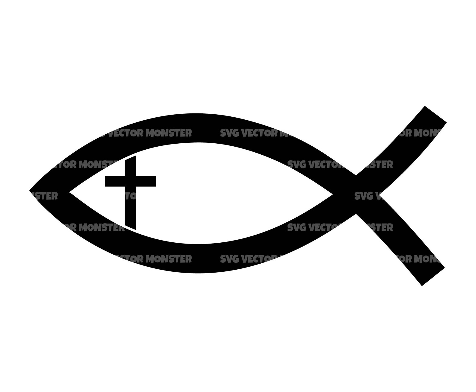 Christian Fish Svg Christian Cross Jesus God Fish Crucifix - Etsy