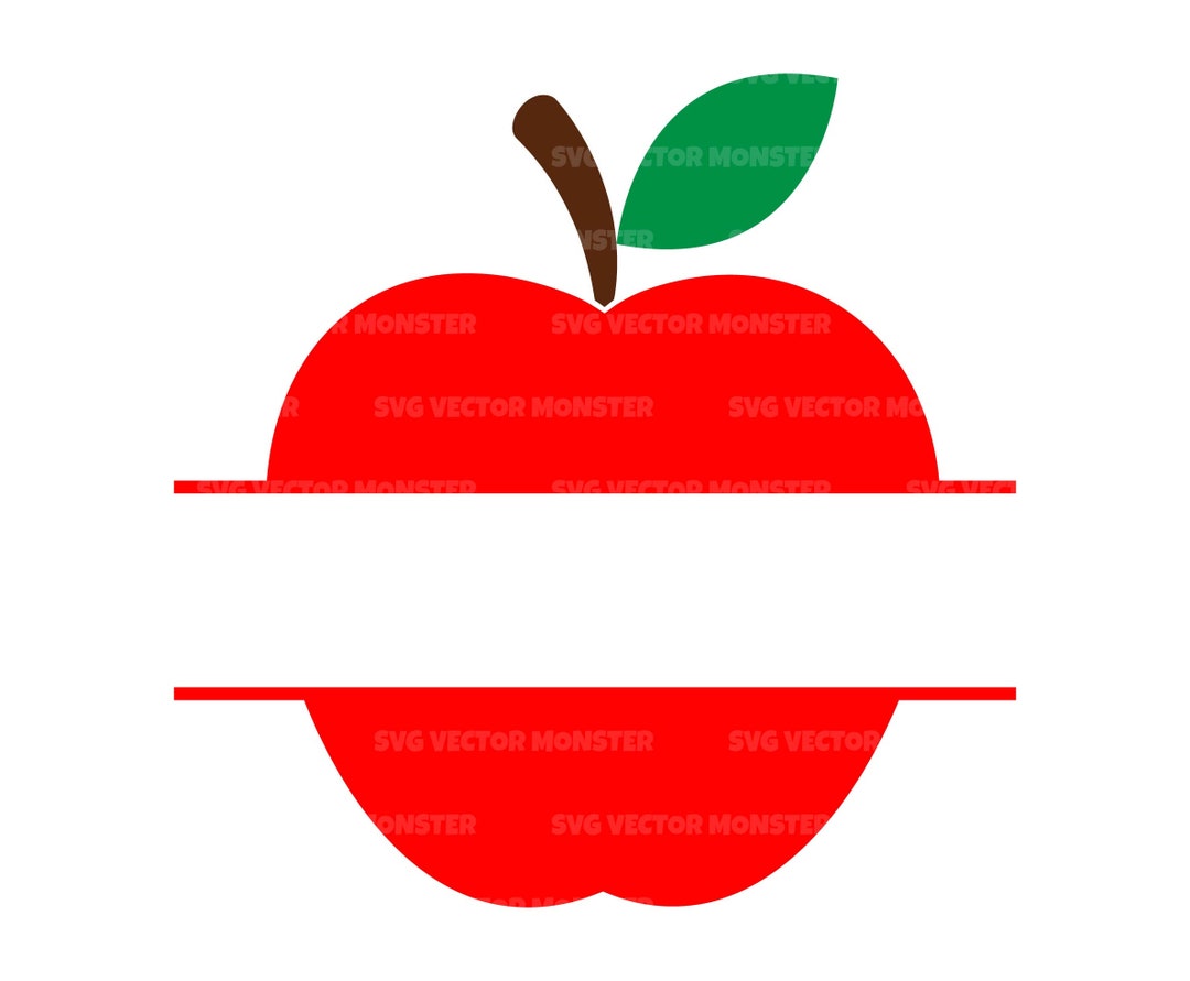 Apple Split Monogram Svg, Apple Name Frame Svg, Teacher Life Svg, Fruit ...