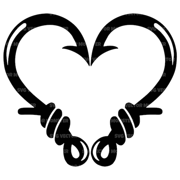 Fish Hook Heart - Etsy