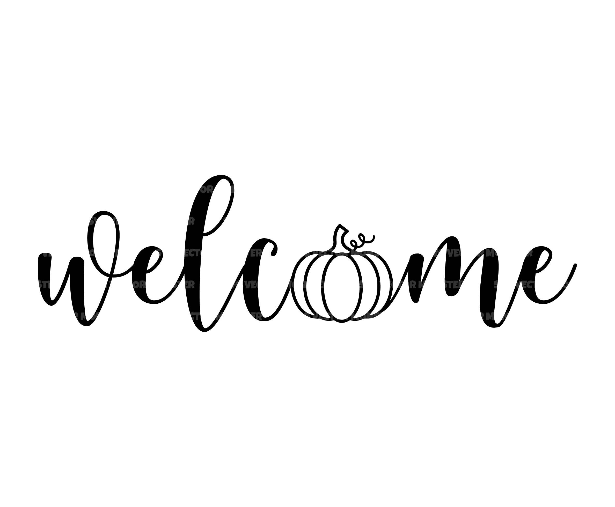 Welcome Pumpkin Svg, Welcome Fall Pumpkin Svg, Thanksgiving Svg. Vector ...