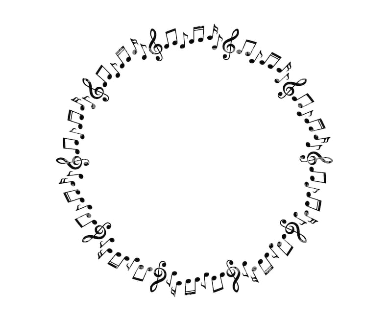 Music Note Circle Svg, Round Monogram Svg, Treble Clef, Music Notes ...