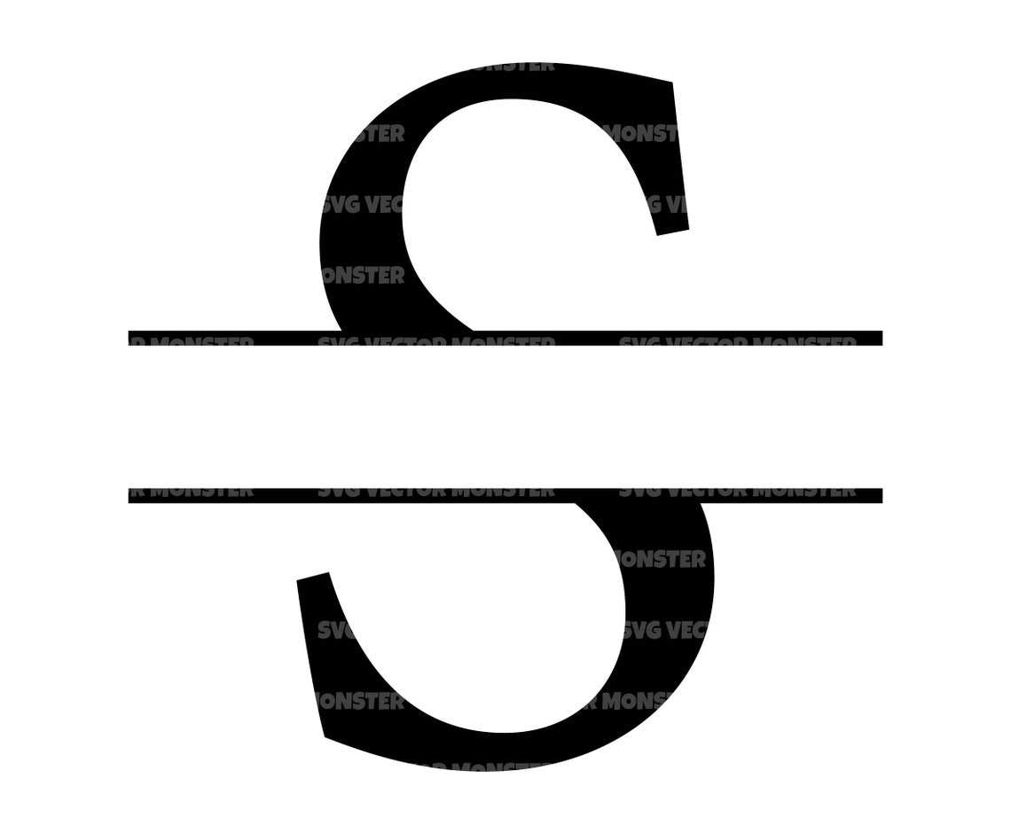 Uppercase S Letter Split Monogram Svg, Alphabet Split Name Frame, Split ...