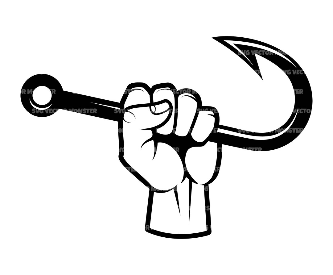 Hand Holding Fish Hook Svg, Bass Fishing Hook Svg, Fisherman Svg ...