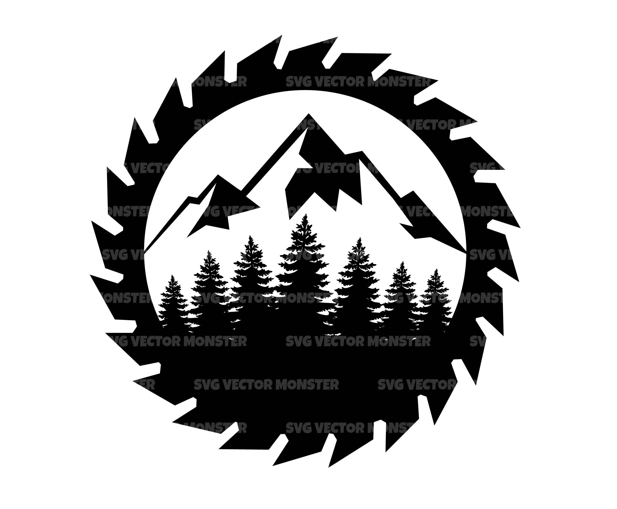 Hoja de sierra Svg Forest Mountain Svg Leñador Carpintero - Etsy México