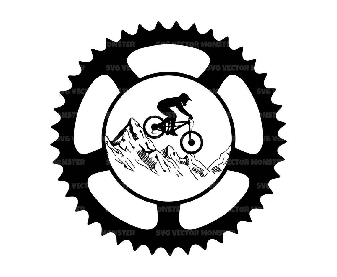 Vélo de montagne SVG, Roue à chaîne SVG, VTT SVG, Cycle Gear SVG ...