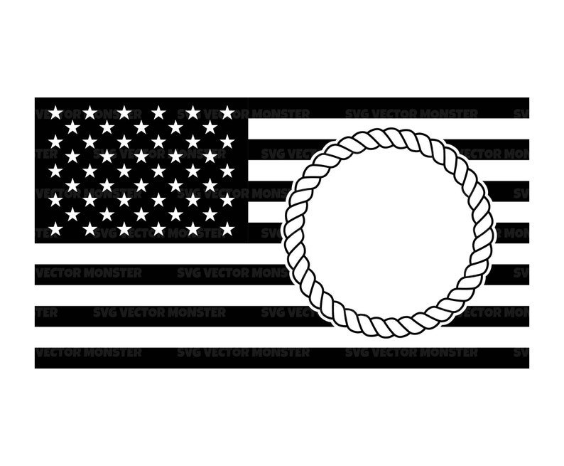 Rope Circle Frame Svg American Flag Svg Rope Border USA - Etsy