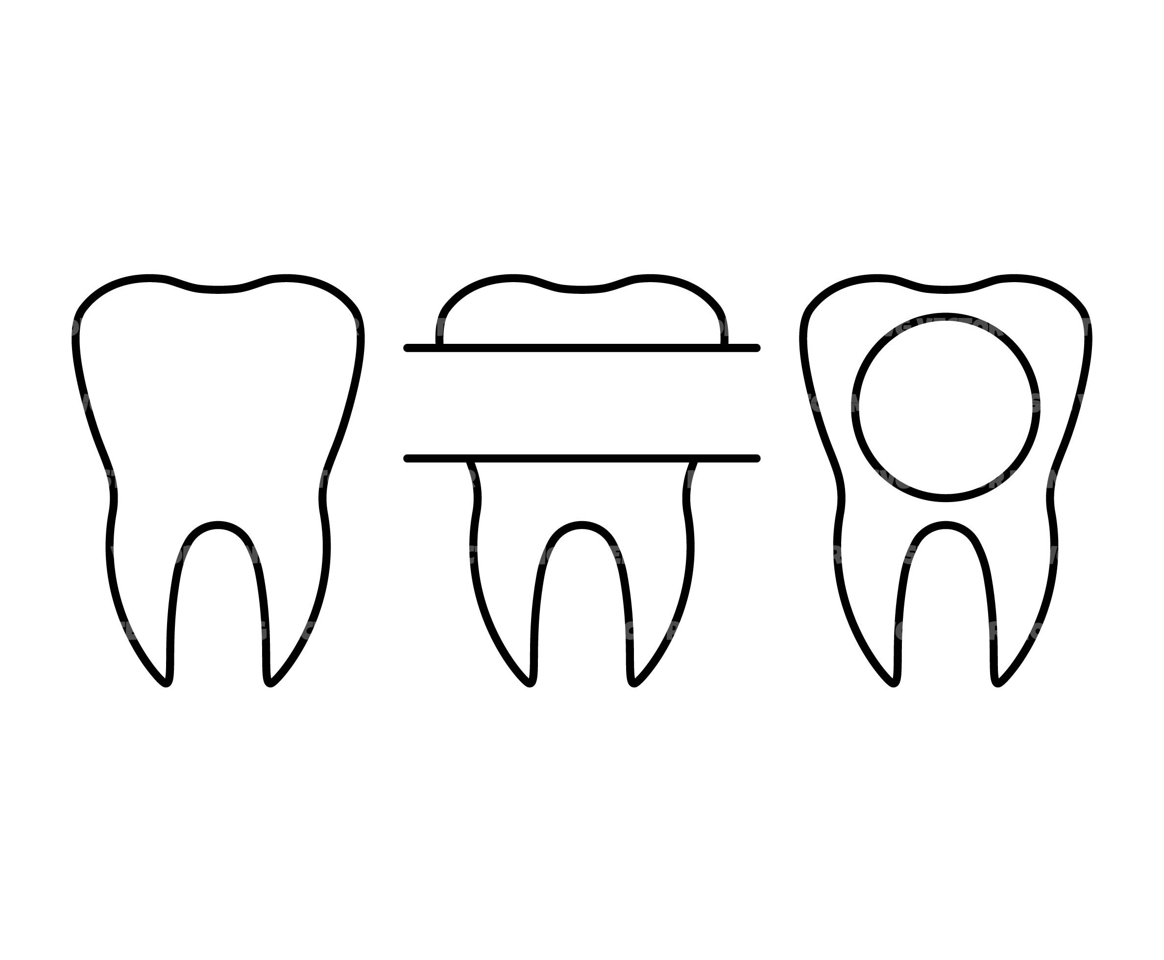 Tooth Svg Teeth Monogram Svg Dentist Svg. Dentist Logo Svg. | Etsy