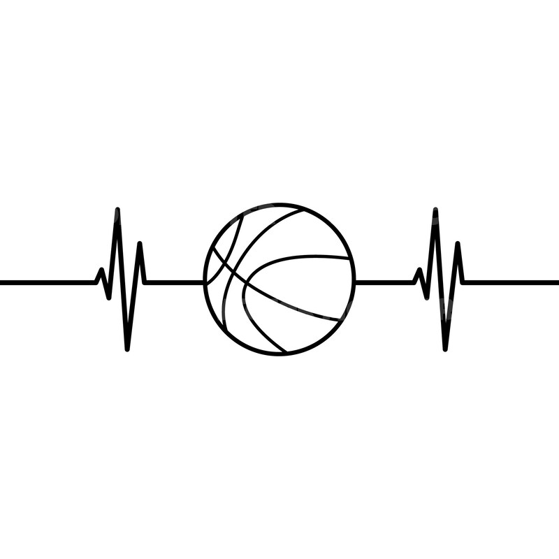 Basketball Heartbeat Svg - Etsy