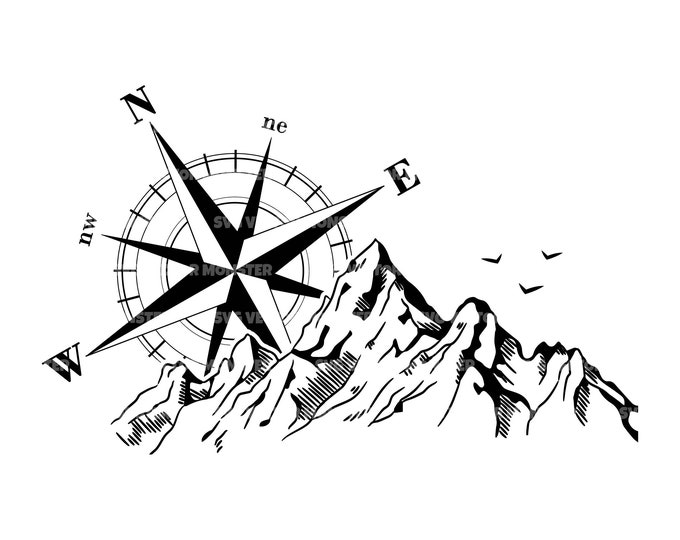 LARGE 23 Mountain Compass Car Bonnet Side Sticker Vinyl Graphic off ...