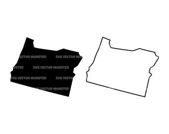 Oregon Map Svg File | Etsy