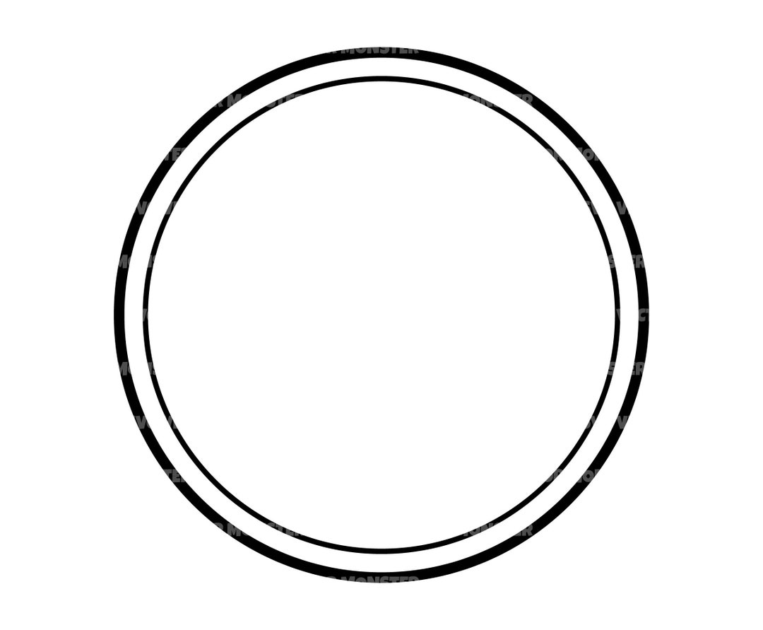 Doppelter Kreis Rahmen SVG, Kreis Monogramm SVG, Kreis Kranz SVG, Kreis ...