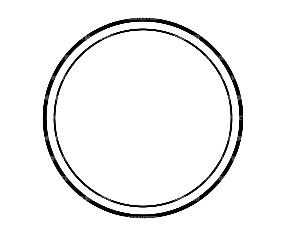 Double Circle Frame Svg, Circle Monogram Svg, Circle Wreath Svg, Circle ...