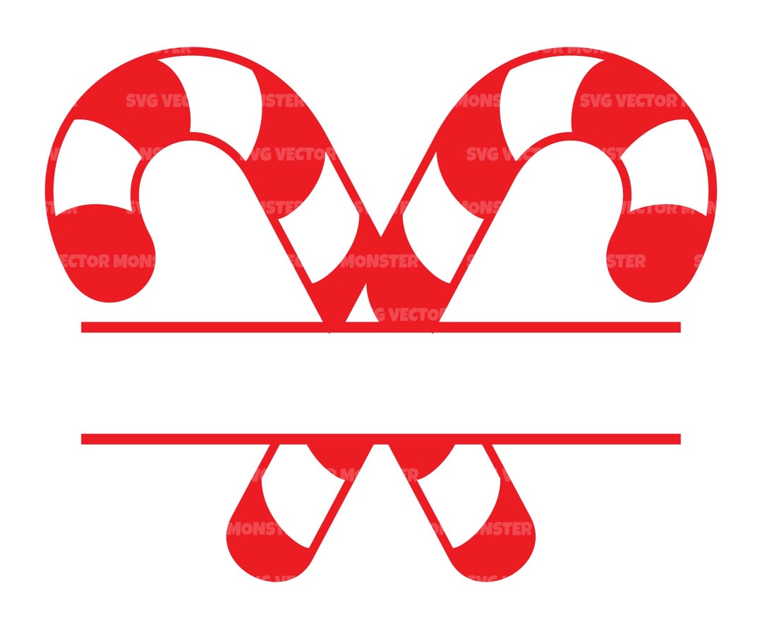 Candy Cane Monogram Svg, Christmas Candy Svg, Holiday Candy Svg. Vector ...